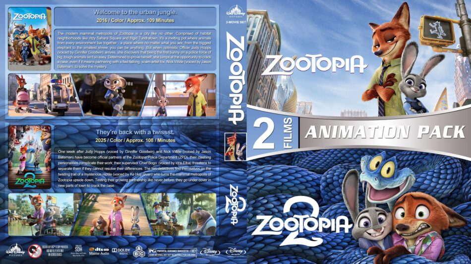 Zootopia Double Feature Custom Blu-Ray Cover - DVDcover.Com