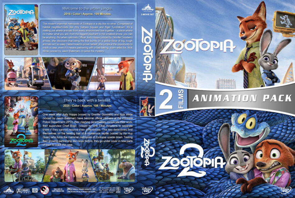 Zootopia Double Feature R1 Custom DVD Cover - DVDcover.Com