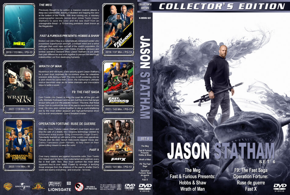 Jason Staham Collection - Set 6 R1 Custom DVD Covers - DVDcover.Com