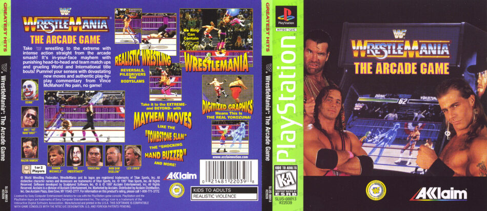 Wrestle Mania - The Arcade Game (PS1) Cover - DVDcover.Com