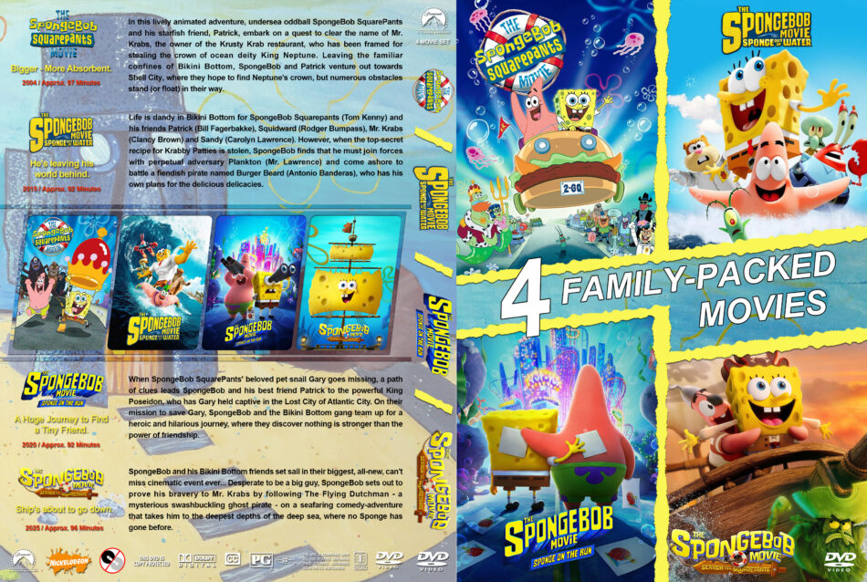 Spongebob 4-Pack R1 Custom DVD Cover - DVDcover.Com