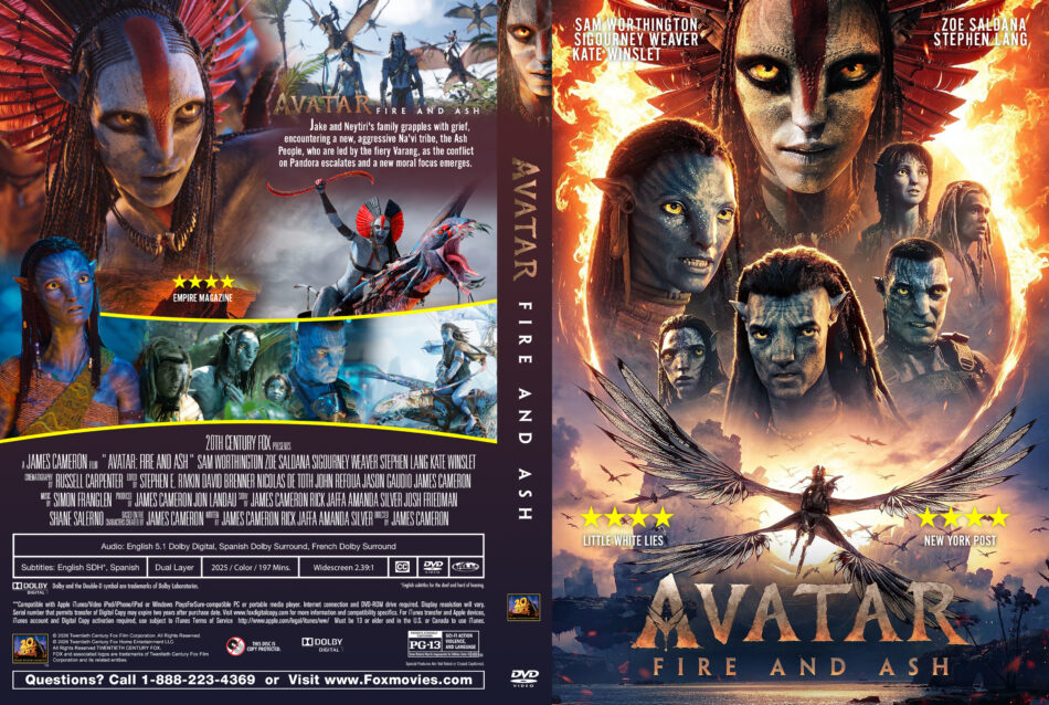 Avatar: Fire and Ash (Avatar 3) R0 Custom DVD Cover - DVDcover.Com
