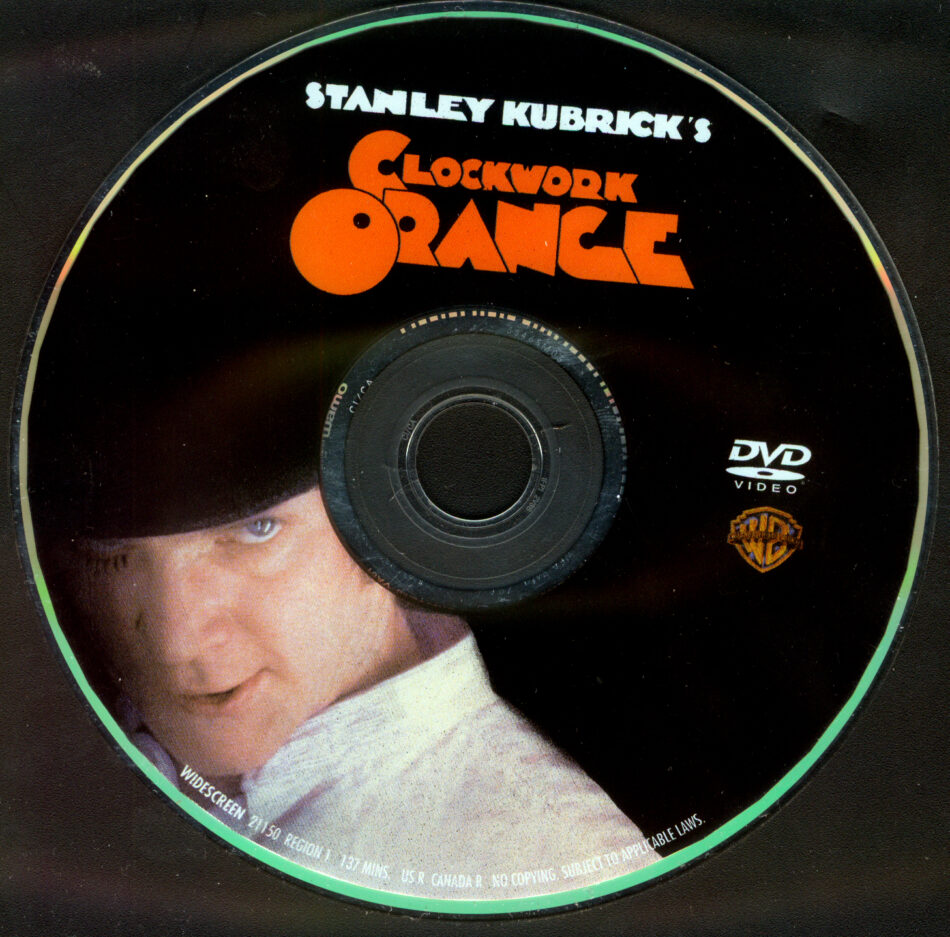 A Clockwork Orange (1971) R1 - Movie DVD - CD Label, DVD Cover, Front Cover