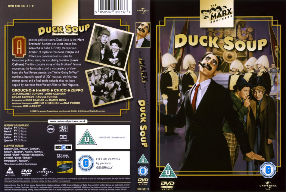 Duck Soup (1933) R2 - Movie DVD - CD Label, DVD Cover, Front Cover