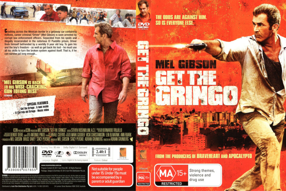 Get The Gringo (2012) R4 - Movie DVD - CD label, DVD Cover, Front Cover