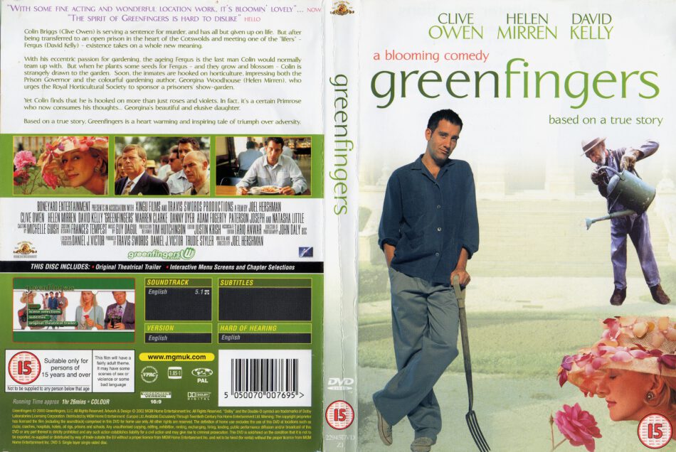 Greenfingers (2000) R2 - Movie DVD - CD Label, DVD Cover, Front Cover
