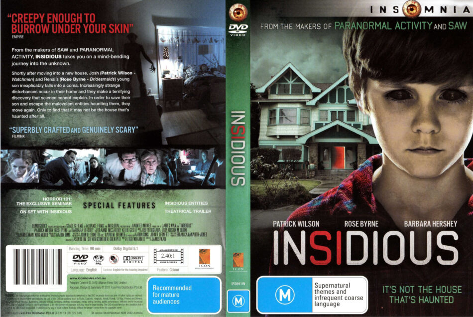 Insidious (2010) R1 - Movie DVD - CD Label, DVD Cover, Front Cover