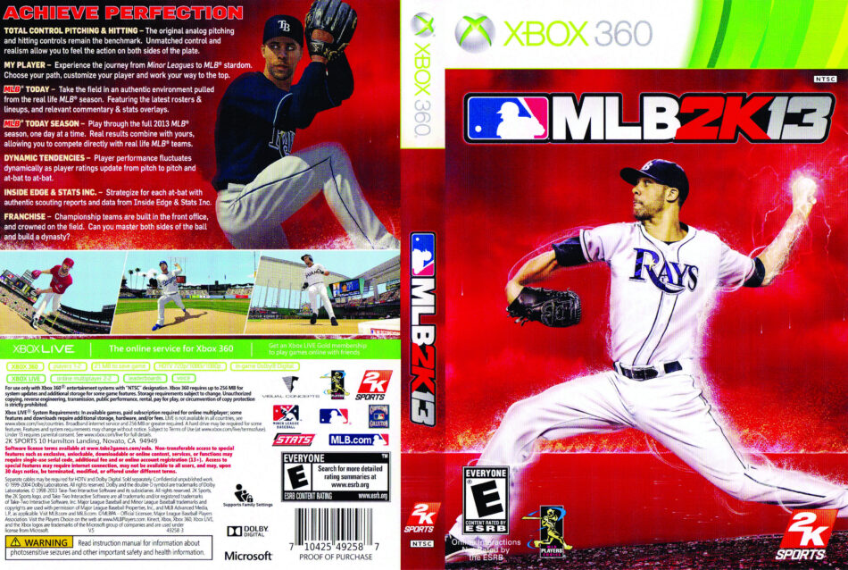 MLB2K13 NTSC - Xbox 360 - CD Label, DVD Cover, Front Cover