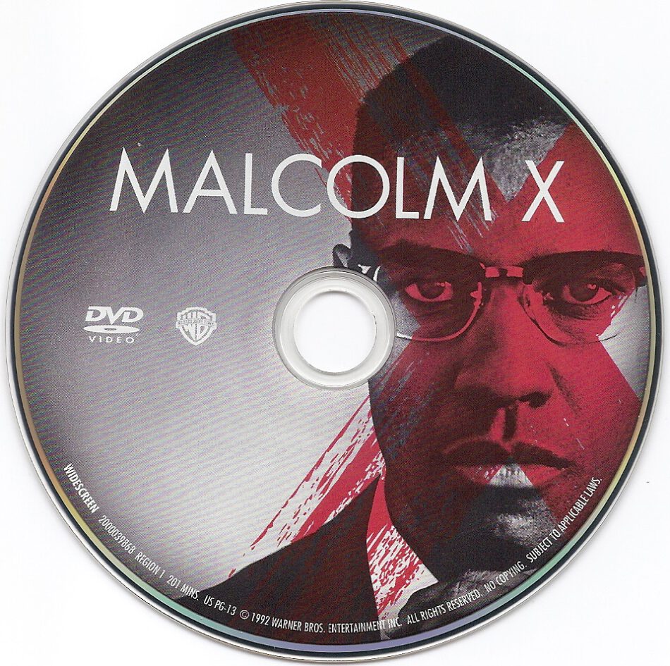 Malcolm X (1992) WS R1 - Movie DVD - CD label, DVD Cover, Front Cover