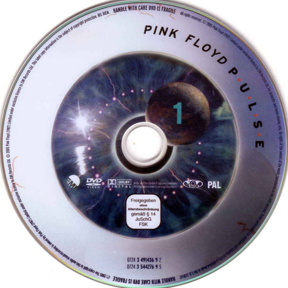 Pink Floyd - Pulse (2006) R0 - Music DVD - Front DVD Cover, DVD Labels