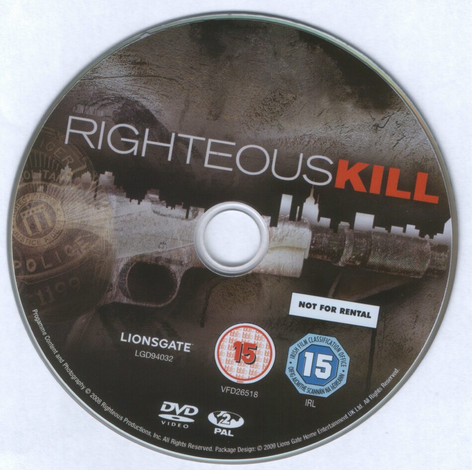 Righteous Kill (2008) Blu-Ray cover & labels - DVDcover.Com