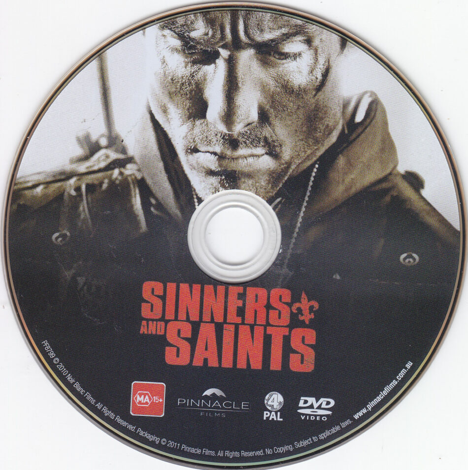 Sinners And Saints (2010) R4 - Movie DVD - CD Label, DVD Cover, Front Cover