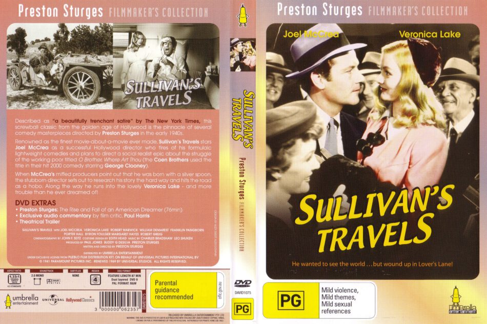 Sullivan's Travels (1941) R4 - Movie DVD - CD label, DVD Cover, Front Cover