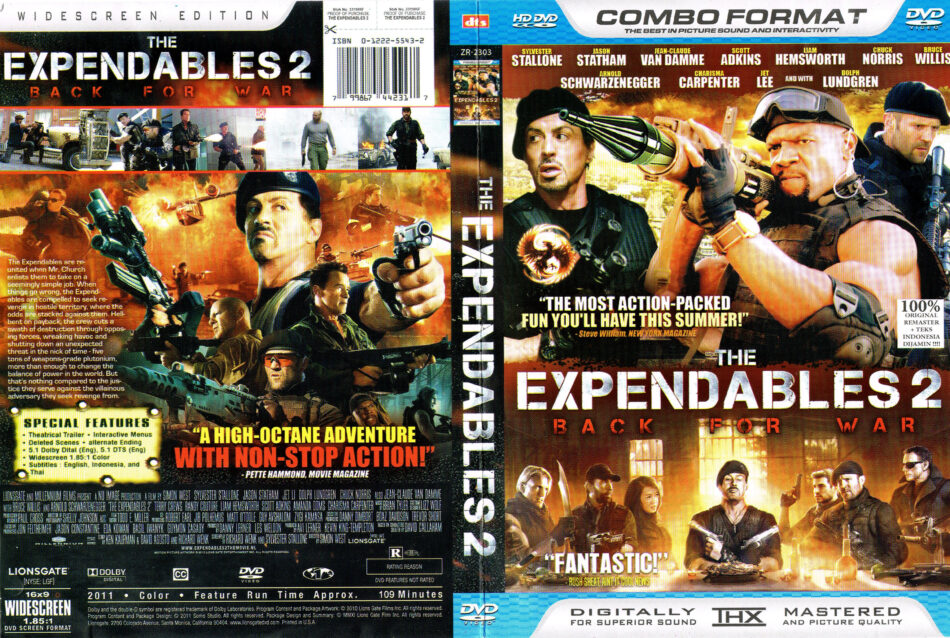 The Expendables 2: Back For War (2013) WS R1 CUSTOM - Movie DVD - Front ...