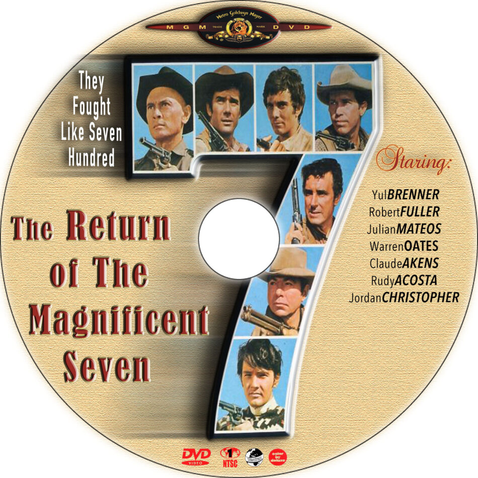 Return Of Seven DVD Label (1966) R1 Custom Art