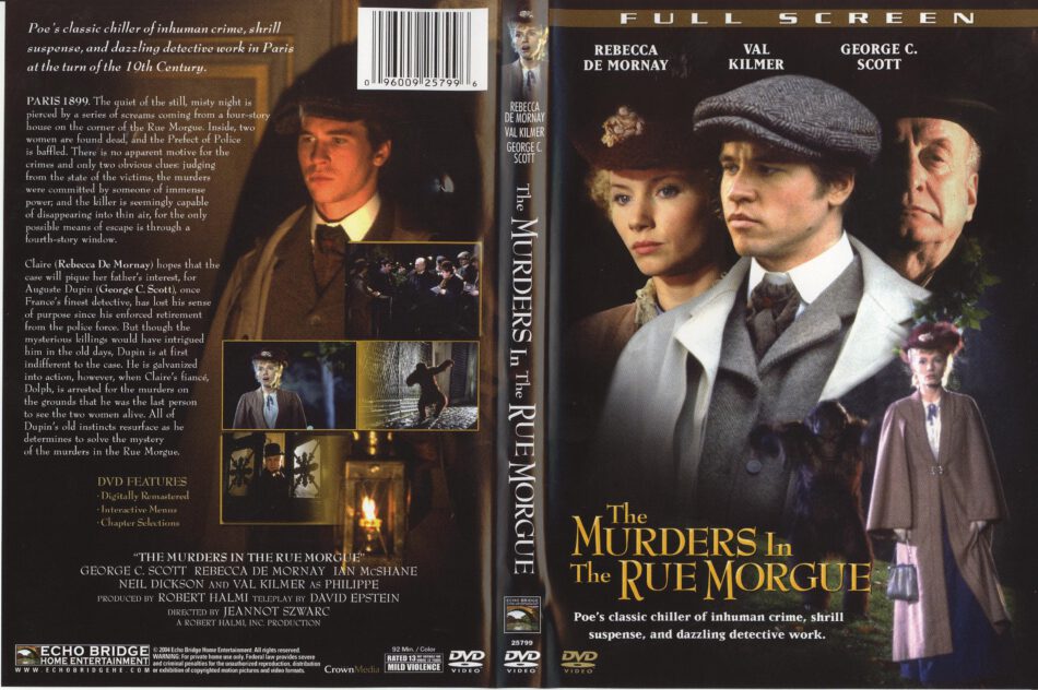 The Murders In The Rue Morgue (1986) FS R1 - Movie DVD - CD Label, DVD ...