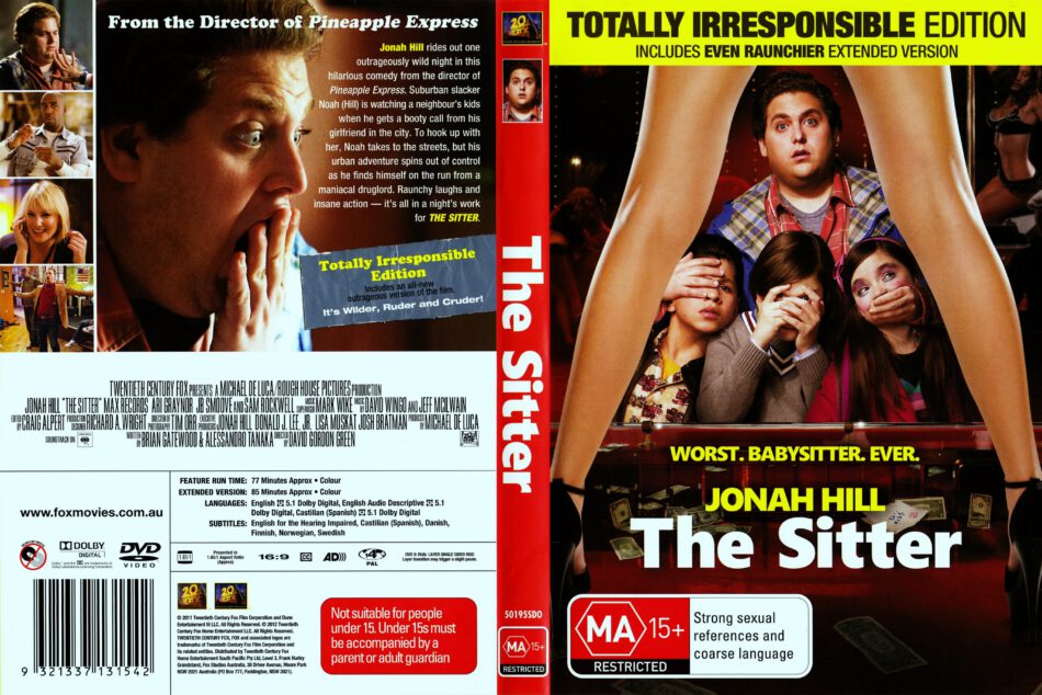 The Sitter (2011) UR WS R1 & R4 - Movie DVD - CD label, DVD Cover, Front Cover