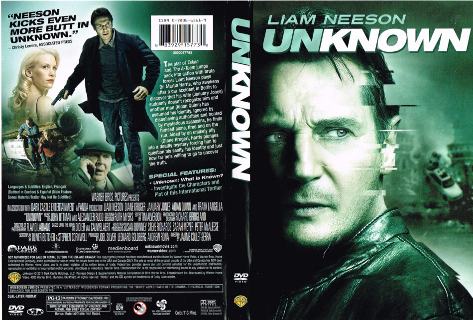 Unknown (2011) R1 - Movie DVD - Front DVD Cover