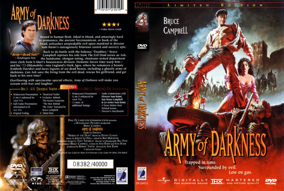 Army of Darkness (1992) LE WS R1 - Movie DVD - CD Label, DVD Cover ...