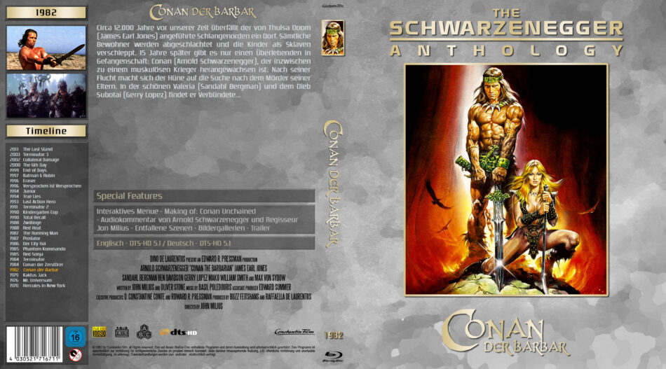 Conan Der Barbar Blu-Ray DVD Cover (1982) Custom german
