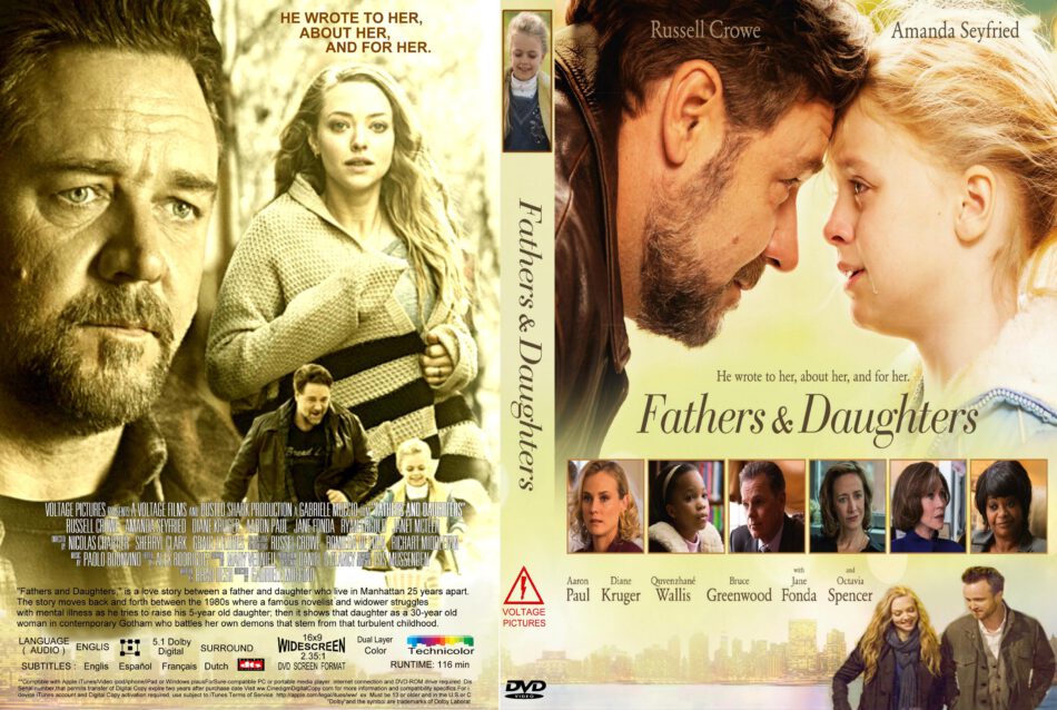 Fathers And Daughters DVD Cover (2015) R1 Custom Art