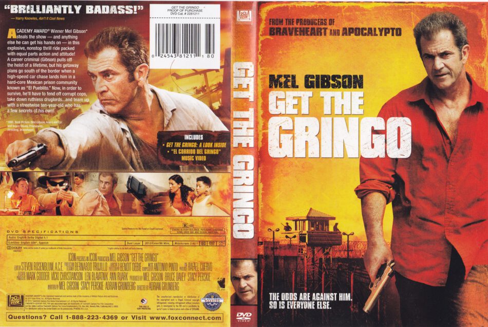 Get The Gringo (2012) WS R1 - Movie DVD - CD Label, DVD Cover, Front Cover