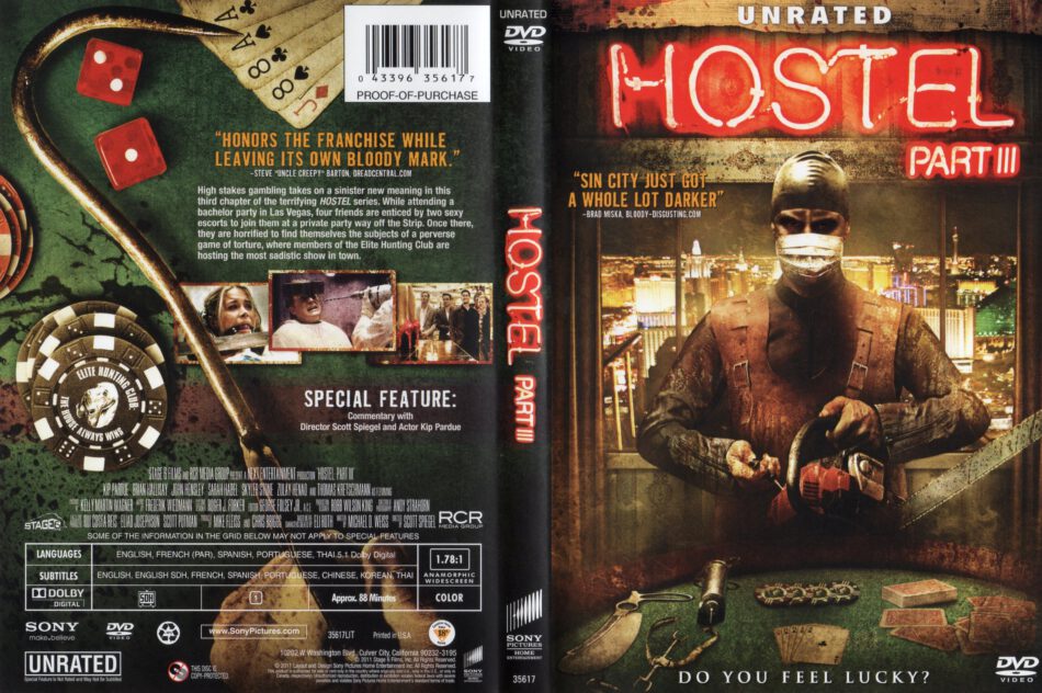 Hostel: Part III (2011) WS UR R1 - Movie DVD - CD label, DVD Cover, Front Cover