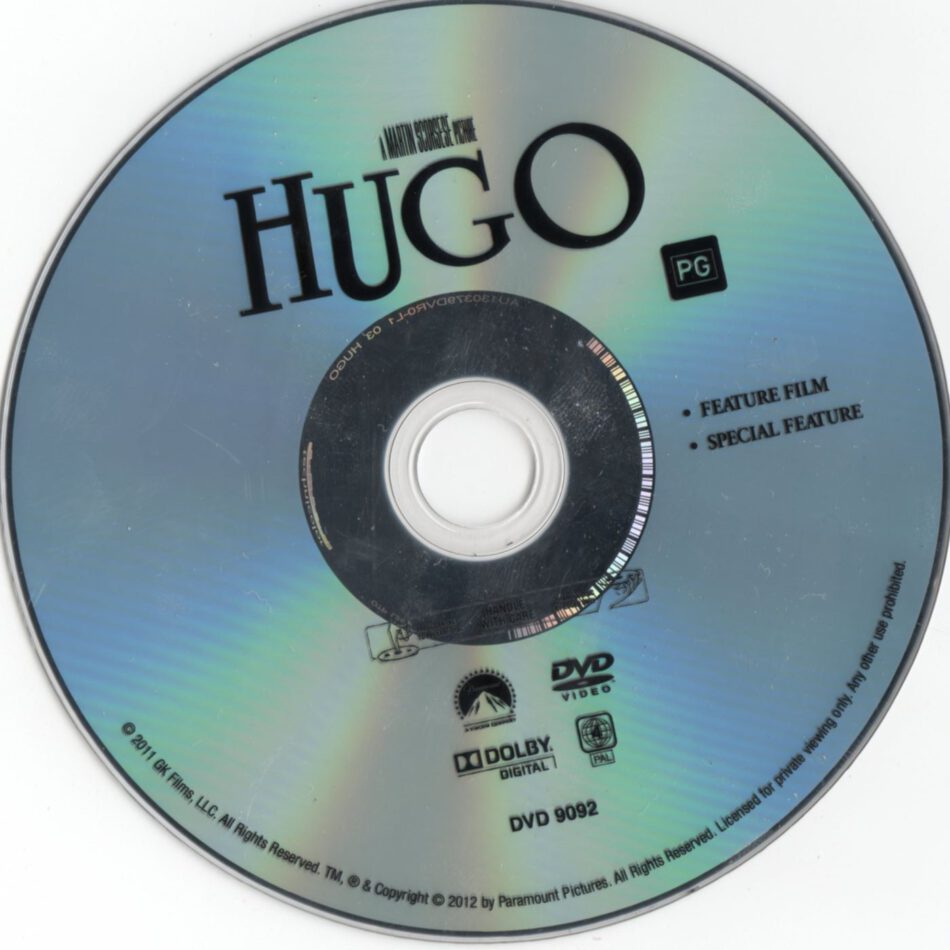 Hugo (2011) WS R4 - Movie DVD - CD Label, DVD Cover, Front Cover