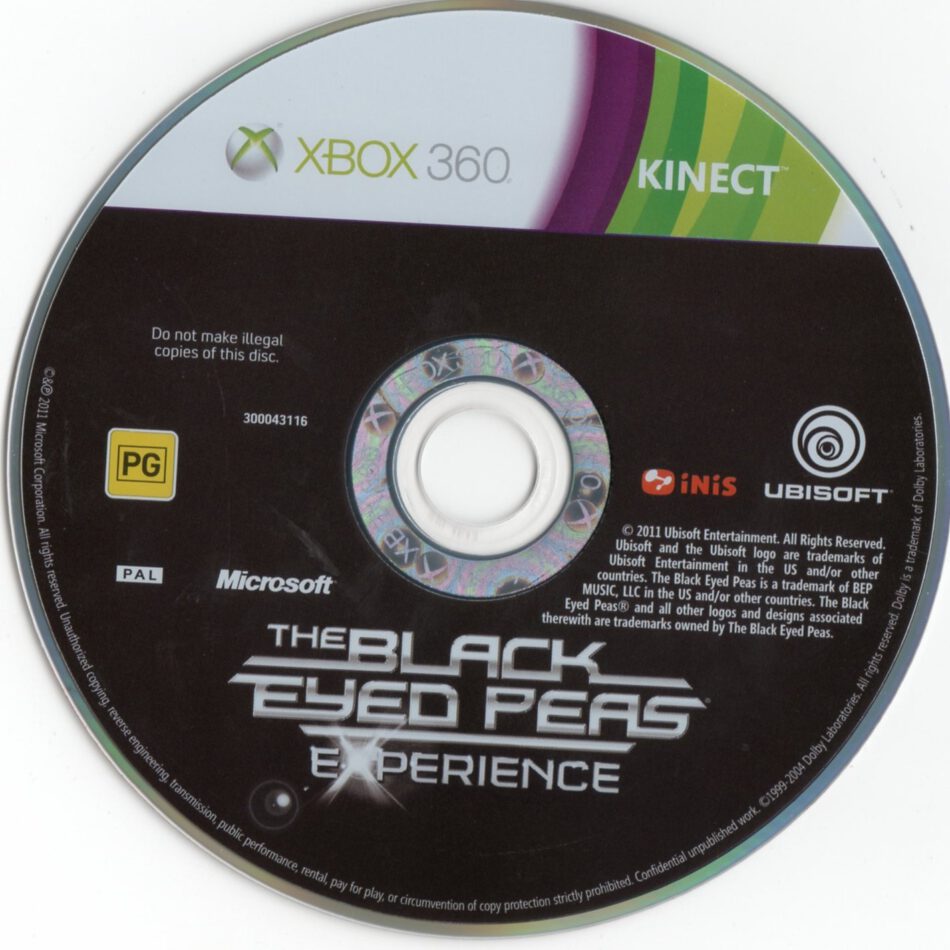 Kinect The Black Eyed Peas Experience (2011) PAL - Xbox 360 - CD Label ...