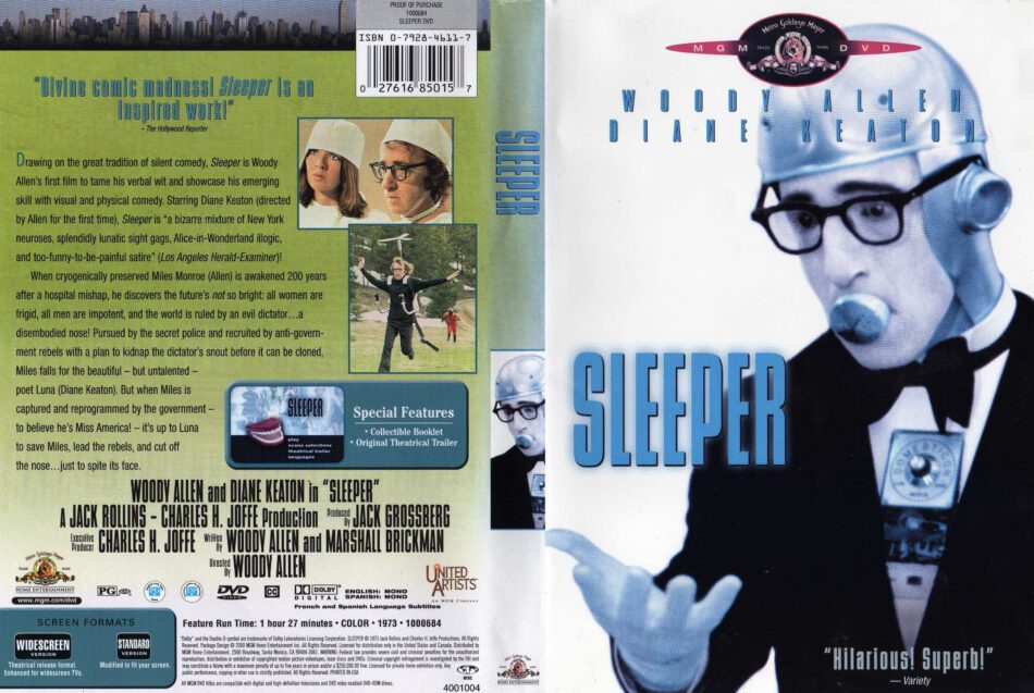 Sleeper (1973) R1 - Movie DVD - CD Label, DVD Cover, Front Cover
