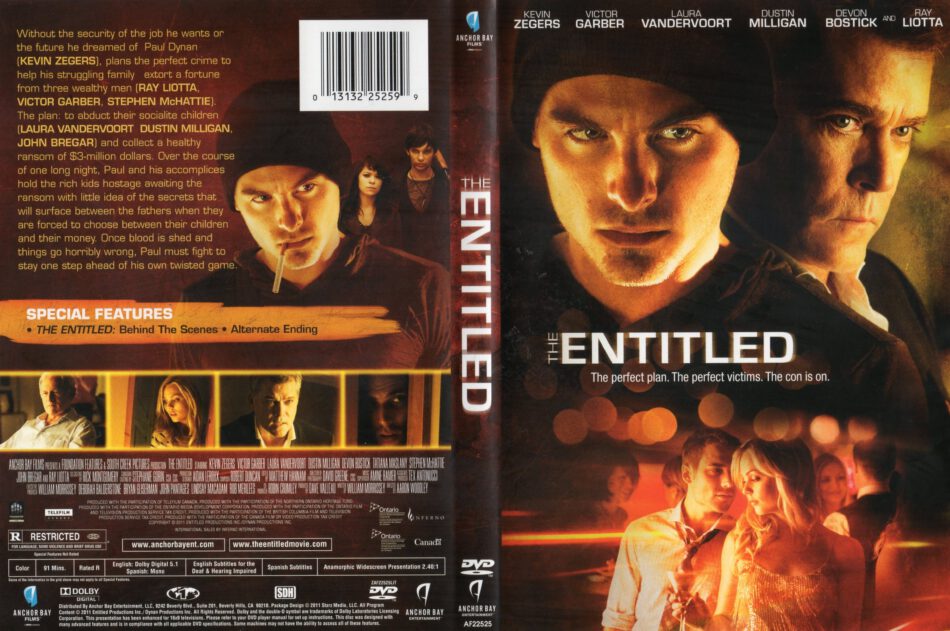 The Entitled (2011) WS R1 - Movie DVD - CD label, DVD Cover, Front Cover