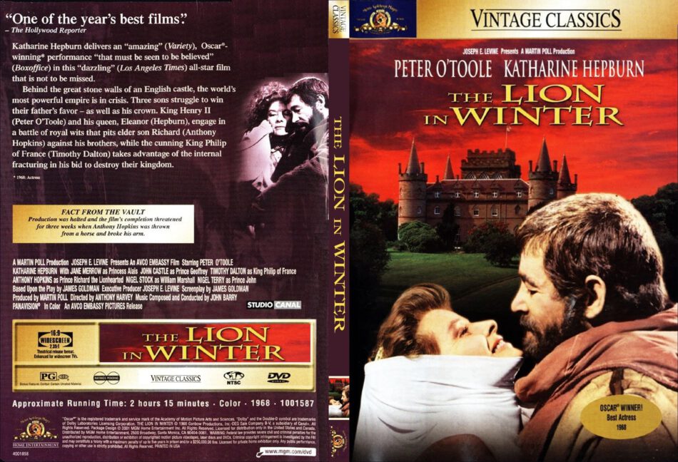 The Lion in Winter (1968) WS R1 - Movie DVD - CD Label, DVD Cover ...