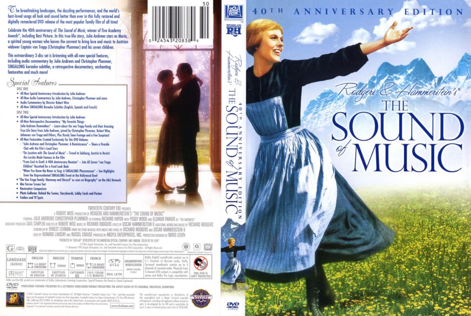 The Sound of Music CE (1965) WS R1 - Movie DVD - CD Label, DVD Cover, Front Cover